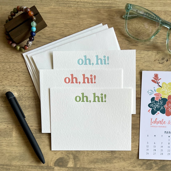 Oh, hi! Letterpress Notecard 6 pack – bravebirds